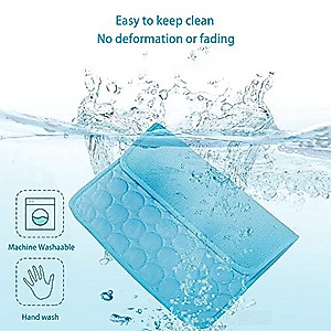 MICROCOSMOS Summer Cooling Mat & Sleeping Pad- Water Absorption Top, Waterproof Bottom, Materials Safe, Easy Carry, EZ Clean. Keep Cooling for Pets, Kids and Adults.（27"x 22"） L