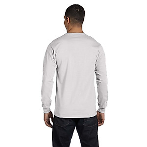 Hanes 6.1 oz. Long-Sleeve Beefy-T, Large, ASH