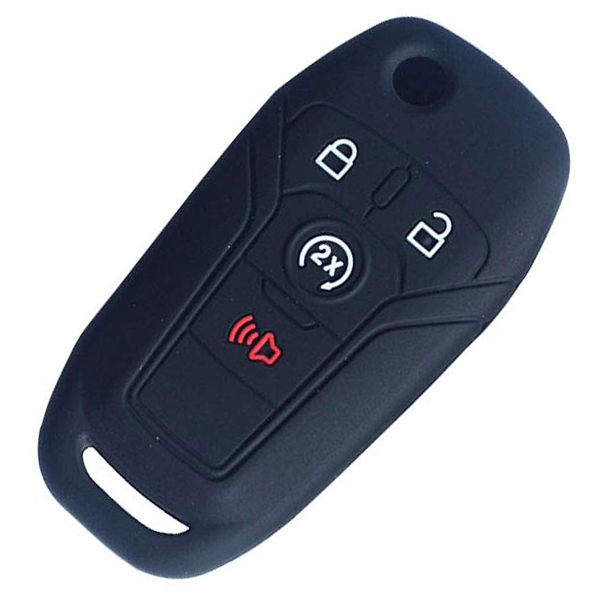 2Pcs Silicone Car Remote Key Fob Cover Case for Ford F-150 F-250 F-350 Fusion Fiesta Mustang Explorer Skin Jacket 4 Button