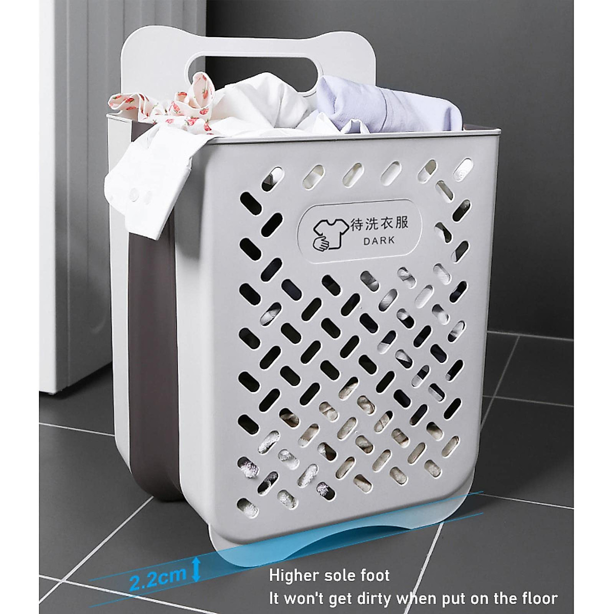 Bathroom Folding Dirty Clothes Storage Basket Laundry Basket Household Wall Hanging Large Portable Punch-Free Put Clothes Bucket