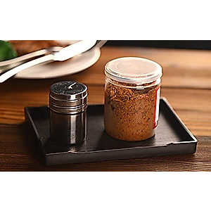 VCREATC Small Black Mini Tray (8 inch x 4 inch) for Kitchen Counter, Bathroom for Vanity Items, Coffee Accessory, Bar, Serving Seasoning, Salt and Pepper, Soap, Perfume or Display Use.