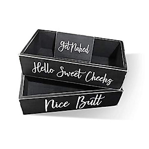 Double Sided Nice Butt Bathroom Decor Box with FREE Sign | Nice Butt Bathroom Decor | Hello Sweet Cheeks | Restroom Decor | Bathroom Signs Decor Funny | Funny Bathroom Decor | Bathroom Box |