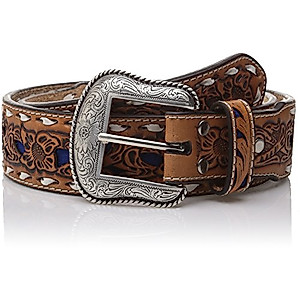 Nocona Men's Natural Blue Wide Buckstitch, 44