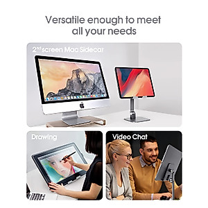 elitehood Aluminum iPad Stand, Adjustable iPad Stand Holder for Desk, Desktop Tablet Stand Dock for iPad Pro 12.9 11, iPad Air Mini 4 5 and More 4-13 inches Tablets, Gray