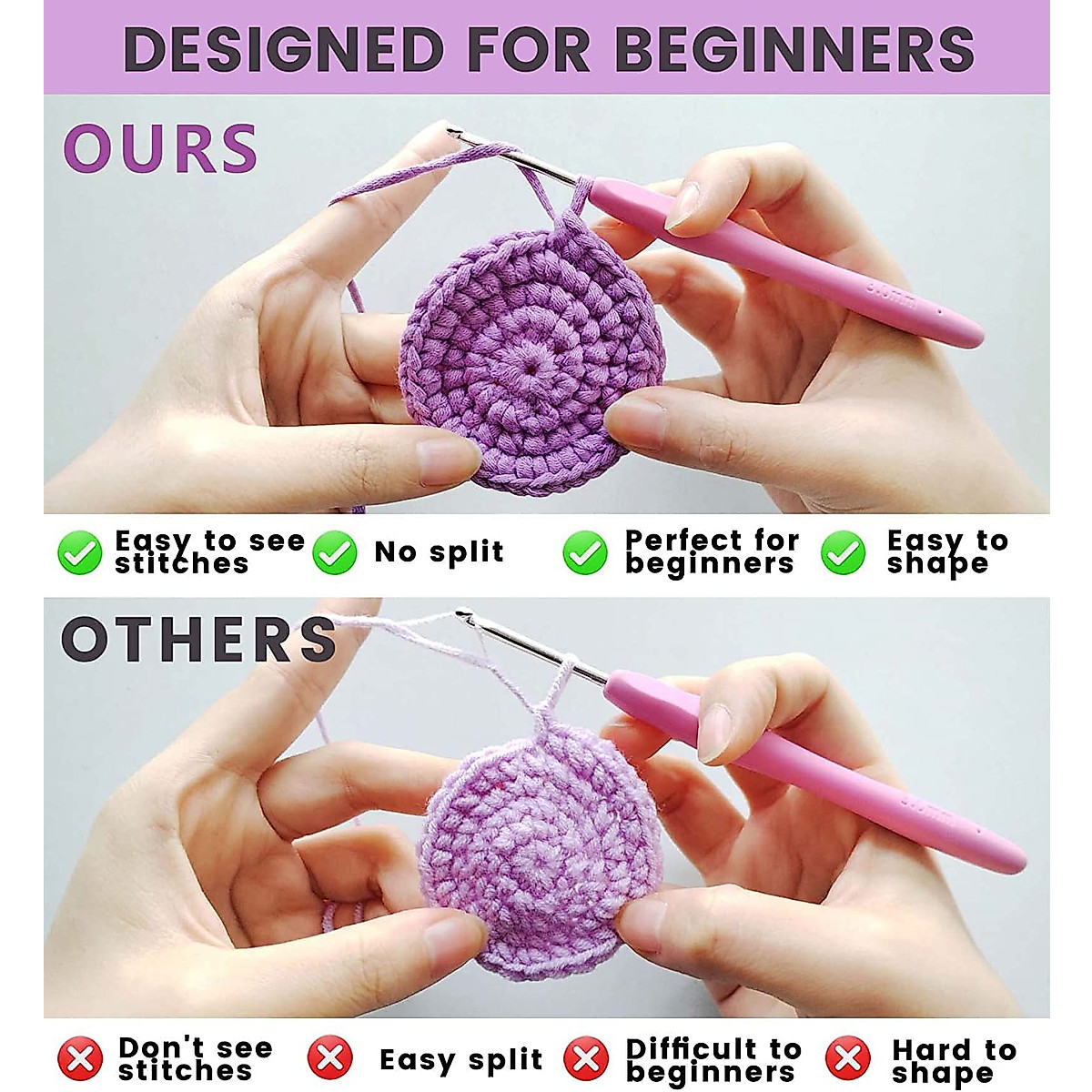 3x50g Beginners Ivory White Yarn, 260 Yards Ivory White Yarn for Crocheting Knitting, Easy-to-See Stitches, Worsted Medium #4, Chunky Thick Cotton Nylon Blend Yarn Yarn for Crocheting