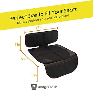 FASITE Car Seat Protector for Baby Child Car Seats - Non-Slip Waterproof Car Seat Cover Pad Protector with Mesh Pockets