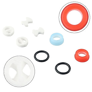 2 Set/8 Pcs Pleochroic Faucet WashersAssortment Kit,Ceramic Disc Cartridges Silicon Washer Insert Turn Replacement for Valve Tap Repairing Faucet Leak Worn Out Washer Replacements,Faucet Parts
