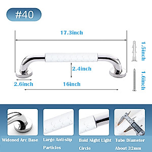 Shower Handle 16 inch, WIENOLOA Grab Bars for Bathtubs and Showers, Anti-Slip Safety Bathroom Grip, Balance Assist for Handicap Elderly Seniors Pregnant Children Stainless Steel Hand Rail Armrest