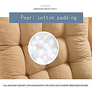 Thicken Extra Large Relax Rocking Chair Cushion,High-Backed Sun Lounger Cushion,Not-Slip Seat Cushion Mattress,Garden Patio Recliner Chair Pad Mat Beige 48x120cm(19x47inch)