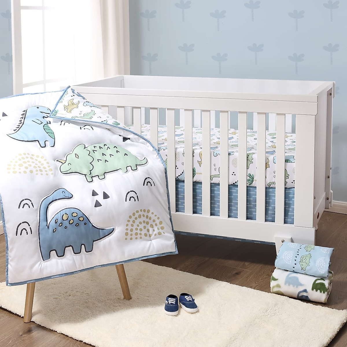 The Peanutshell Dinosaur Crib Bedding Set for Boys, 5 Pieces