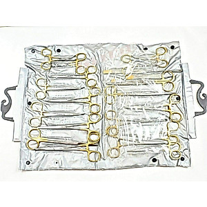 Cynamed-Gold Premium German 82 Pcs Veterinary Instruments Set -Include Kelly Forceps- Mosquito Forceps -Carmalt Forceps -Backhaus Towel Clamp- Mayo Metzenbaum Scissors- All in ONE