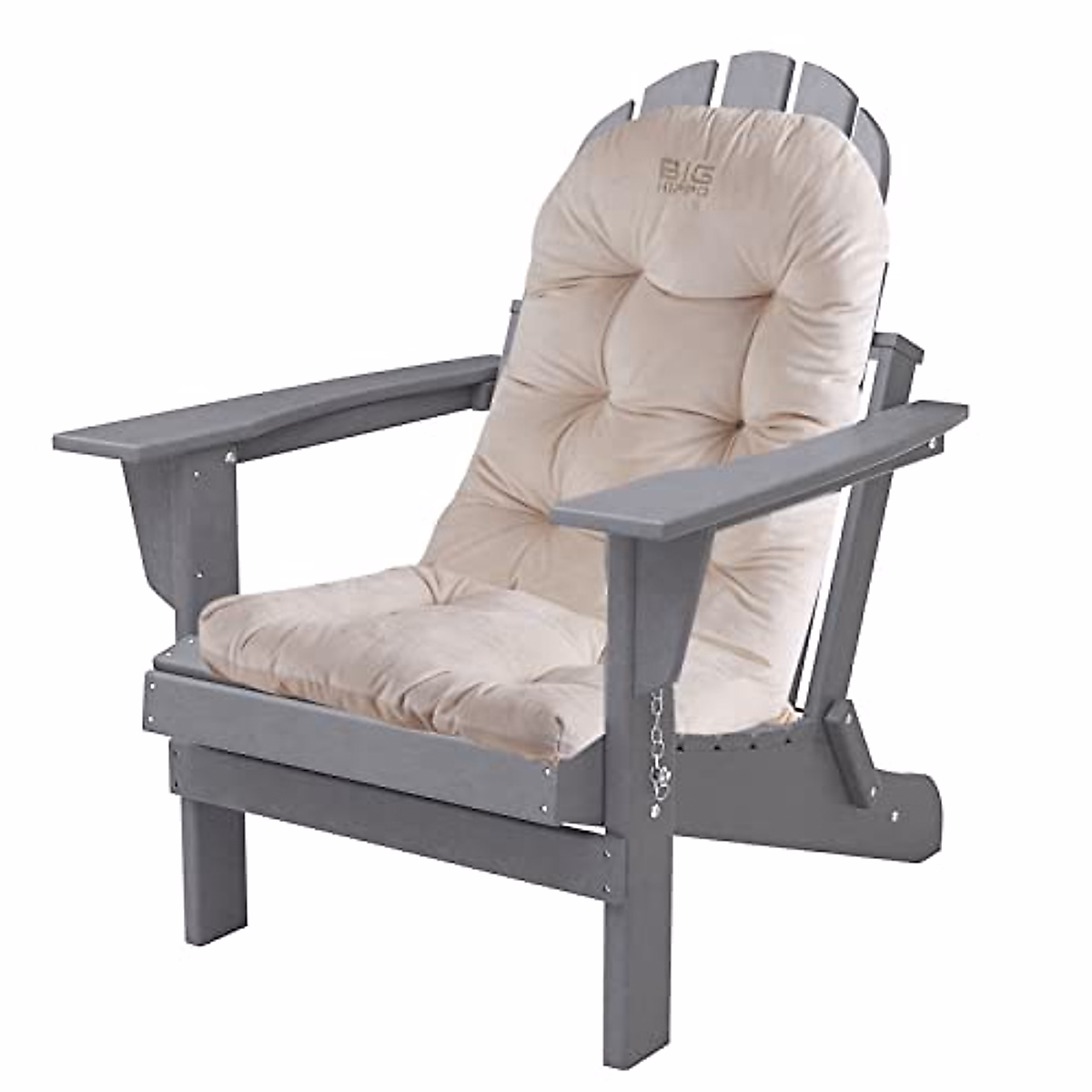 Big Hippo Indoor Adirondack Chair Cushion, Tufted High Back Patio Chair Cushions Soft Thicken Patio Seat Pad for Home Use (Beige)