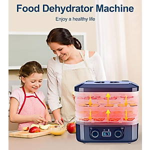 LanAqua Food Dehydrator Machine, Dehydrator for Food and Jerky with Adjustable Temperature(95-158°F) & 48H Timer, Digital Food Dehydrator with 5-Trays, Electric Food Dryer for Meat, Pet Treats, Herbs