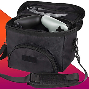 Orzly Carry Bag for Google Stadia - Multiplayer Pro-Travel Case - Features Storage Compartments & Pockets - Plus Handle & Strap for Portability - Fits Two Stadia Controllers, Chromecast & Cables etc