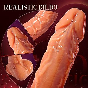 Thrusting Dildo Sex Toys Dildos - Realistic Dildo Sex Toy for Women, Adult Toys for Womens Anal Dildo Vibrator, 8.7 inch Penis Heating Suction Cup Dildo for Female with 9 Thrusting & Vibrating Modes
