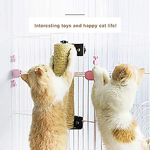 Cat Scratching Post Cage Mounted Cat Scratcher Space-Saving Sisal Scratch Post for Cat Grinding Claws Scratching and Climbing