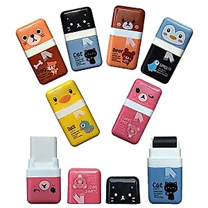 EIKOSON Erasers for Kids,6Pc Pencil Eraser Shaving Roller Case for Easy Pick Up and Removal |Kids Erasers, Cute Erasers, School Supplies for Kids,Back to School Gift