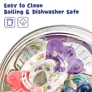 Woby 10pcs Baby Toys Rattles Set, Toddlers Chewing Teething Toys Grab Shaker Hand Bells and Spin Rattle Musical Toy Playset Early Educational Gift Toys for Baby Newborn Infant 6-12 Months