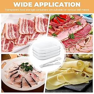 PUXING Deli Meat Container for Fridge Bacon Lunch Meat Container for Refrigerator Airtight Lunch Meat Storage Boxes Meal Prep Containers Stackable Food Storage Boxes with Lid/Food Clip(SIZE:18.06oz)