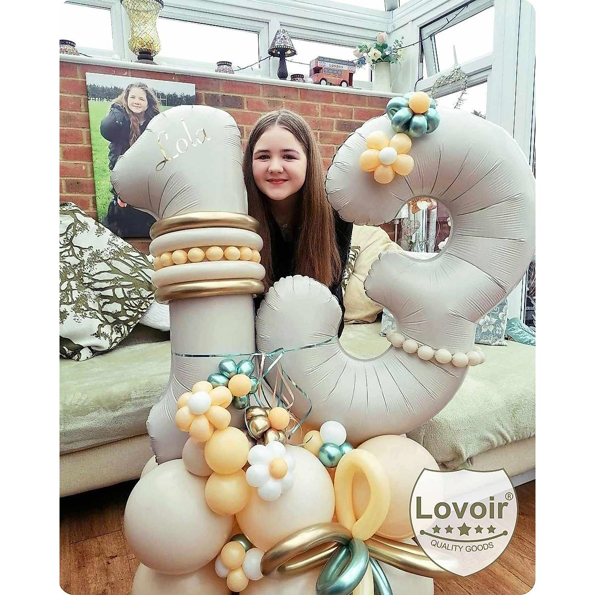 40 Inch Cream Sand White Number 1 Balloon Large Size Jumbo Digit Mylar Foil Helium Balloons for Birthday Party Celebration Decorations Graduation Anniversary Baby Shower Photo Shoot