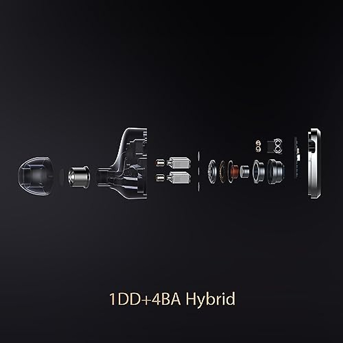 Linsoul SIMGOT EM6L 1DD + 4BA Hybrid Driver in-Ear Monitor, Gaming Earbud, HiFi IEM Earphone with 3D-Printed Resin Housing, Detachable OFC Silver-Plated Cable for Musician Audiophile