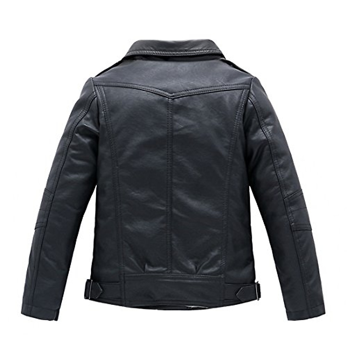 LJYH Children Collar Motorcycle Faux Leather Coats Kids Bomber PU Soft Leather Jackets Black 4-5yrs