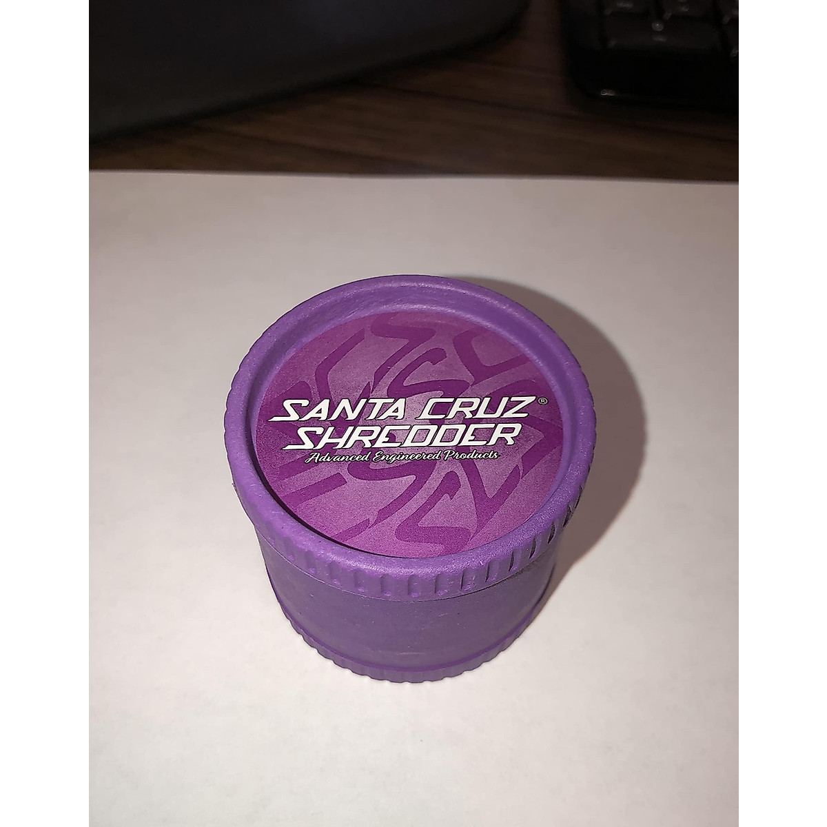 Santa Cruz Shredder Grinder for Herbs Knurled Top for Stronger Grip 3-Piece 2.2"(Purple)