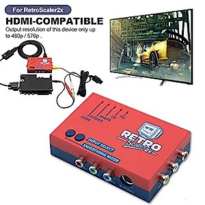 Kacenray A/V to HDMI Converter and Line Doubler for Retro Game Console PS2 / N64 / NES/Dreamcast/Saturn / MD1 / MD2