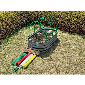 PirateAnt Greenhouse Hoops Set for DIY Grow Tunnel，Thickened High Tenacity PP Garden Hoops for Row Cover，Green Garden Hoops for Raised beds，DIY Plant Support Garden Stakes, 25pcs