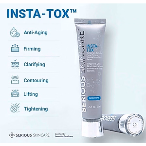 Serious Skincare INSTA-TOX Instant Wrinkle Smoothing Serum - Improves appearance of Fine Lines & Wrinkles -Temporarily Tightens Skin - Instant Line Filler - Two .75 oz. Tubes (2Pack)
