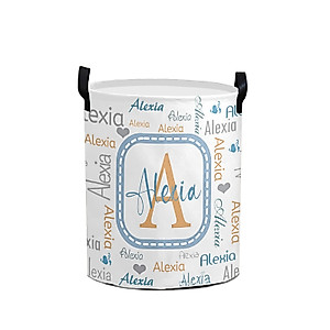 Custom Name Laundry Basket for Livingroom Personalized Clothes Storage with Name for Family Customized Dirty Clothes Hamper with Text for Bedroom