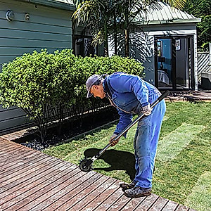 BARAYSTUS Wheel Rotary Edger, Rotary Shear, Sidewalk Manual Lawn Edger, Strong 3 Sections Stainless Steel Handle with Cushion Grip, 58.3-Inch