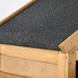 DANGRUUT Upgraded Version Thicken Solid Wood Outside Storage Sheds, Garden Wooden Arrow Shed, Fir Wood Tool Lockers with Waterproof Asphalt Roof, Workstation, 3-Tier Shelves for Backyard (Natural)