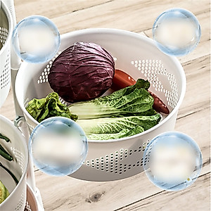 Gdrasuya10 Kitchen Cart with Storage Rotating Basket Vegetable Rack Multi-Layer Storage Shelves for Kitchen and Bedroom 5 Tier