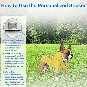 Personalised Dog rain Coat Waterproof Puppy Suit Jacket with Legs Hood and Pocket - Best for Yorkie Terrier Schnauzer Poodle Border Collie Labrador Golden Retriever 8lbs to 70lbs - Yellow - S