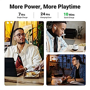 UGREEN HiTune T3 Active Noise Cancelling Wireless Earbuds Bluetooth 5.2, AI-Enhanced Clear Calls Bluetooth Earbuds with mic, Transparency Mode, 10mm Drivers with Bass Boost, HiFi Sound,Fast Pair-White