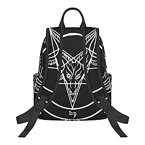 SWEET TANG Azazel Storm Goat Pentagram Satanic Logo black Backpack Students Bookbag Outdoor Daypack with Adjustable Shoulder Straps Multipurpose Backpack