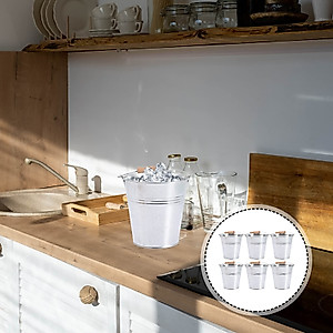 Zerodeko 6Pcs Small Metal Bucket Ice Bucket Milk Can French Fries Holder Snack Candy Nut Storage Bucket Mini Tin Pails for Party Favors