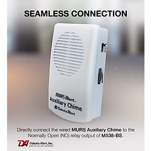 Dakota Alert MURS Auxiliary Chime - Battery-Operated Wired Ringer Alarm for M538-BS MURS Base Station, Murs Chime Alert