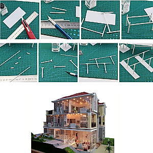 10Pcs White Plastic Rods Round Solid Bar DIY Model Material ABS Round Stick for DIY Sand Table Model, DIY Toys Doll House, DIY Scene Making, Building Making, Length 250mm, Diameter 1mm to 6mm Option