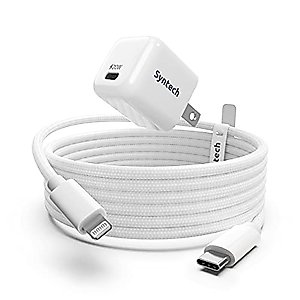 iPhone Fast Charger Apple MFi Certified, Syntech 20W USB C Wall Charger Block Ultra-Compact Charger with 6.6ft USB C to Lightning Cable, Compatible with iPhone 14/14 Pro/13/12/11/XS/XR/X/iPad/AirPods