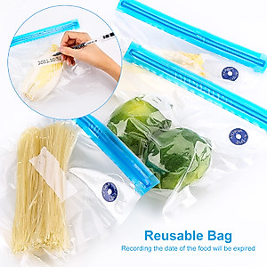 Handheld Vacuum Sealer, BlumWay Portable Cordless Food Vacuum Automatic Vacuum Air Sealing Machine Mini Vacuum Sealer for Sous Vide Bags Fresh & Save with 5 Reusable Zipper Vacuum Bags