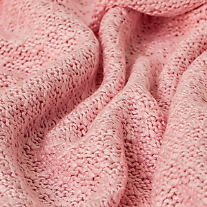 NTBAY Cooling Baby Blanket - Cable Knit Toddler Blanket - Rayon Derived from Bamboo, Soft and Breathable 30x40 Blanket, 30x40 Inches, Pink