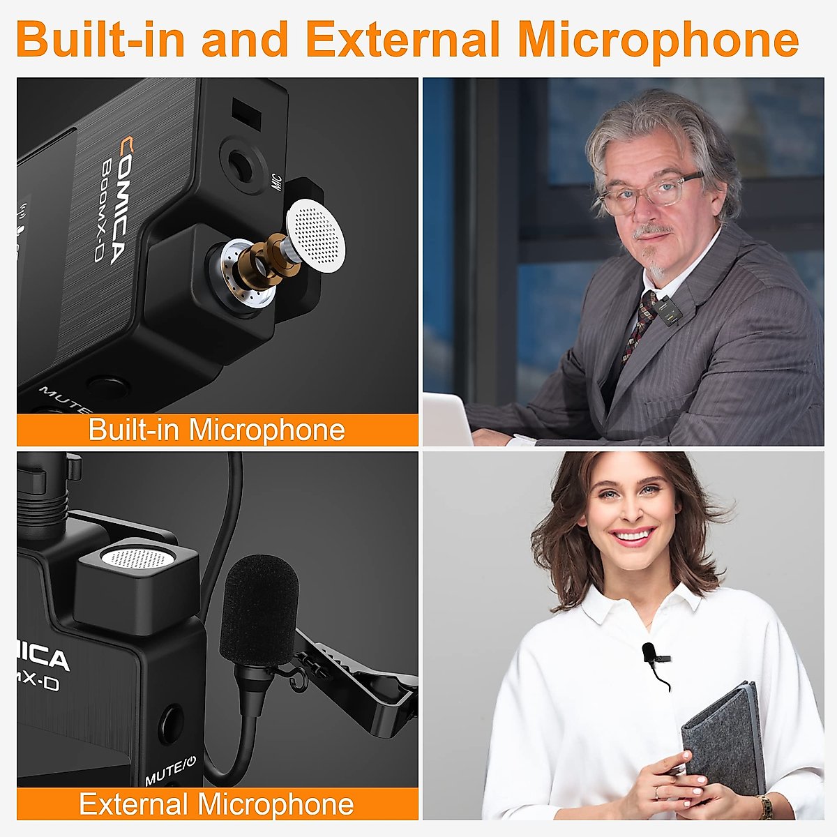 comica BoomX-D1 - Wireless Microphone System for Cameras, Camcorders, Smartphones, Laptops, Compact Wireless Lavalier Lapel Microphone with Noise Reduction, Low Latency, Monitoring, Muting