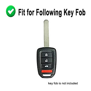 Key Fob Cover Case Fit for Honda Accord Civic CR-V HR-V Remote Holder Skin Protector Keyless Entry Sleeve Accessories (White)