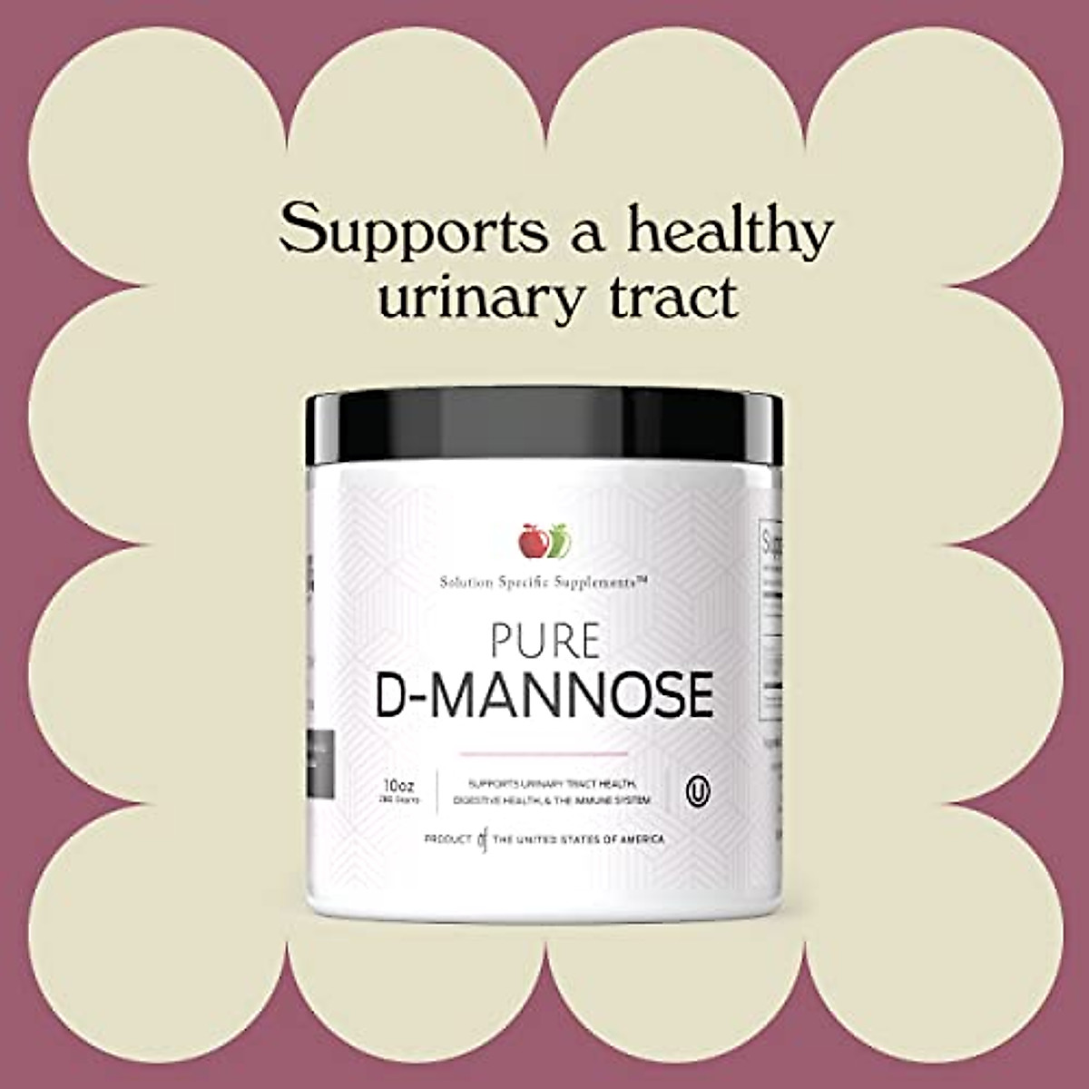 Pure D-Mannose Powder Supplement - Bulk D-Mannose 10oz (283 g) 120 Servings for UTI, Bladder, & Urinary Tract Health