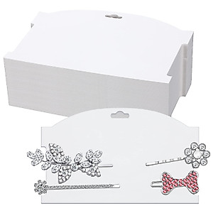 Geyee 50 Pieces Hair Clip Display Cards Hair Bow Holder Cardboard 7.8 x 4.8 Inches Claw Clip Organizer Display Cardboard Paper for Hair Bow Barrettes Accessories Display and Organizing, White