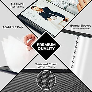 Dunwell Small Photo Album 4x6 (2-Pack), 4 x 6 Photo & Art Portfolio Presentation Book, Each Shows 48 Pages, Professional Mini Photo Book for 4x6 Pictures, Postcards, Artwork, Keepsakes