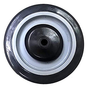 Shopping Cart Wheel 5" x 1-1/4" Polyurethane (Axle Diameter : 3/8") 1 EA, 10 EA (10 EA)