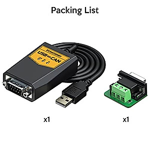 USB to CAN Converter Cable for Raspberry Pi5/4/Pi3B+/Pi3/Pi Zero(W)/Jetson Nano/Tinker Board and Any Single Board Computer Support Windows Linux Mac OS Android Venus OS